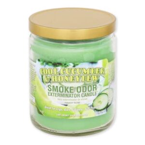 Smoke Odor Exterminator Candle, 13oz jar, Cool Cucumber & Honeydew