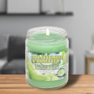 Smoke Odor Exterminator Candle, 13oz jar, Cool Cucumber & Honeydew