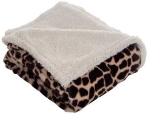 lavish home giraffe fleece sherpa blanket throw