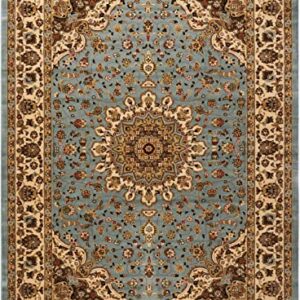 Nourison Delano Persian Blue 6'7" x 9'6" Area -Rug, Easy -Cleaning, Non Shedding, Bed Room, Living Room, Dining Room, Kitchen (6x9)