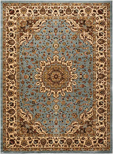 Nourison Delano Persian Blue 6'7" x 9'6" Area -Rug, Easy -Cleaning, Non Shedding, Bed Room, Living Room, Dining Room, Kitchen (6x9)