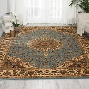 Nourison Delano Persian Blue 6'7" x 9'6" Area -Rug, Easy -Cleaning, Non Shedding, Bed Room, Living Room, Dining Room, Kitchen (6x9)