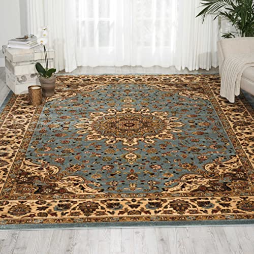 Nourison Delano Persian Blue 6'7" x 9'6" Area -Rug, Easy -Cleaning, Non Shedding, Bed Room, Living Room, Dining Room, Kitchen (6x9)