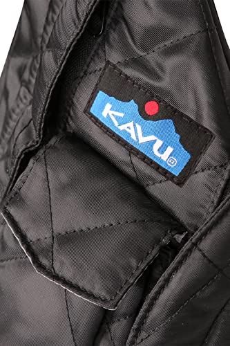 KAVU Mini Rope Puff Bag Sling Crossbody Backpack Travel Quilted Purse-Black