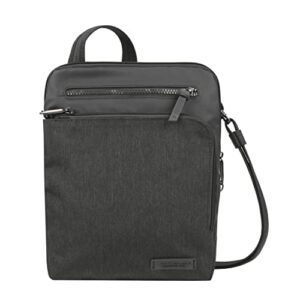 travelon anti-theft metro small crossbody, gray, 9.75 x 10.75 x 2