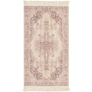 french connection montana vegetable dyed cotton, 3 x 5 ft accent rug, 3 ft ft, blush