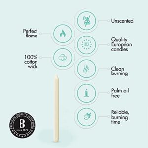 BOLSIUS Ivory Candlesticks Bulk Pack 50 Count - Unscented Dripless 11.5 Inch Household & Dinner Candle Set - 12+ Hours - Premium European Quality - Consistent Smokeless Flame - 100% Cotton Wick