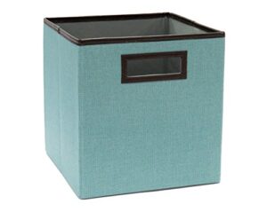 closetmaid 1131 cubeicals premium fabric bin with decorative trim, caribbean teal linen