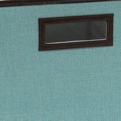 ClosetMaid 1131 Cubeicals Premium Fabric Bin with Decorative Trim, Caribbean Teal Linen