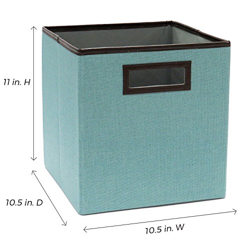 ClosetMaid 1131 Cubeicals Premium Fabric Bin with Decorative Trim, Caribbean Teal Linen