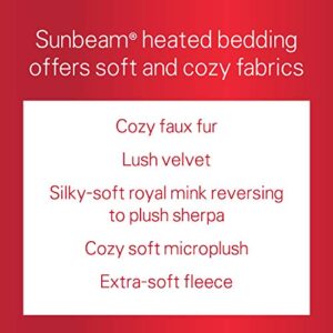 Sunbeam Heated Throw Blanket | Dual Pocket Microplush, 3 Heat Settings, Newport Blue - 31160304