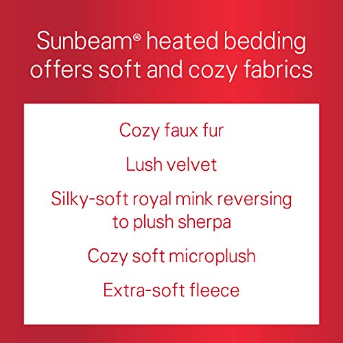 Sunbeam Heated Throw Blanket | Dual Pocket Microplush, 3 Heat Settings, Newport Blue - 31160304