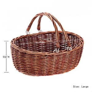 Wicker Picnic Baskets with Handles.Kingwillow(Brown)