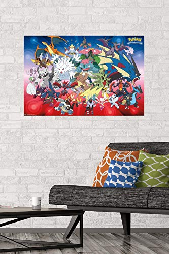 Trends International Pokemon Mega Evolutions Wall Poster 22.375" x 34", Dormitory