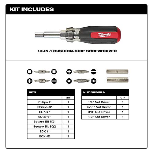 MILWAUKEE 13-in-1 Cushion Grip Screwdriv