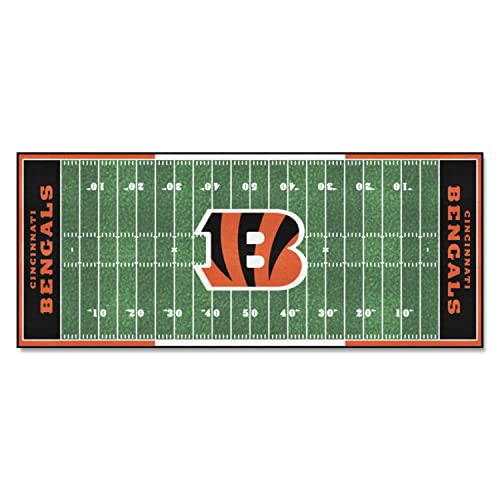 FANMATS 7348 Cincinnati Bengals Field Runner Rug - 30in. x 72in.