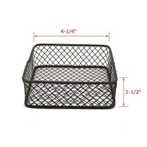 CVHOMEDECO. Mini Metal Wire Storage Baskets Desks & shelves Organizer Trinkets Container, Great for Store Spices, Gifts or Giving. Set of 3. (Square Rusty)