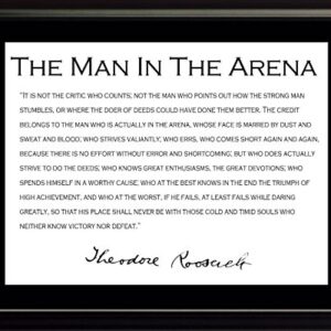 Theodore Teddy Roosevelt the Man in the Arena Quote 8x10 Framed Picture with Black Border