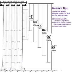 LOYOLADY White Linen Curtains 102 inches Long 2 Panels Set, Sheer Linen Curtains for Living Room, Grommet Privacy Window Curtains & Drapes 52" W x 102" L