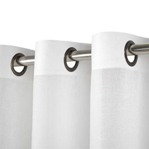 LOYOLADY White Linen Curtains 102 inches Long 2 Panels Set, Sheer Linen Curtains for Living Room, Grommet Privacy Window Curtains & Drapes 52" W x 102" L