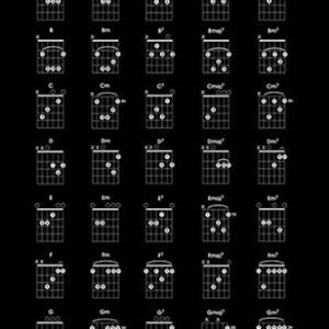 Guitar Chords BW Cool Wall Decor Art Print Poster 24x36