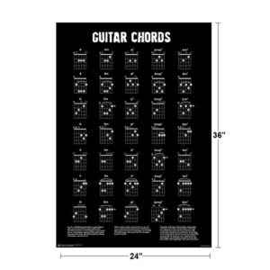 Guitar Chords BW Cool Wall Decor Art Print Poster 24x36