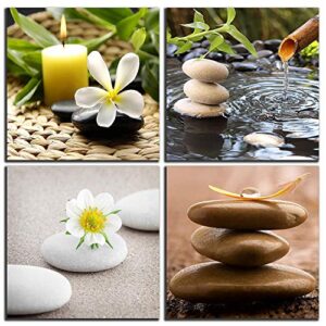 nan wind zen canvas wall art spa still life with green bamboo fountain and zen stone jasmine flower painting pictures for home decoration modern painting wall decor canvas