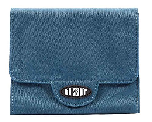 Big Skinny Women's Trixie Tri-Fold Leather Wallet, Holds Up to 30 Cards, Compact,Lightweight, Teal