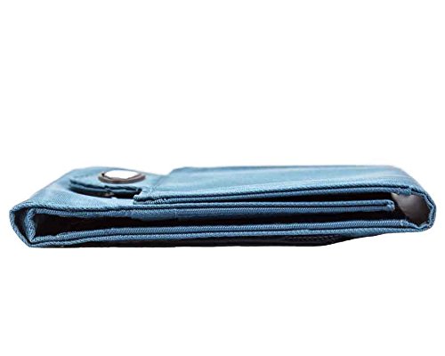 Big Skinny Women's Trixie Tri-Fold Leather Wallet, Holds Up to 30 Cards, Compact,Lightweight, Teal