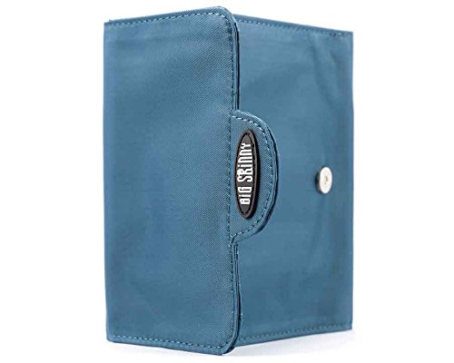 Big Skinny Women's Trixie Tri-Fold Leather Wallet, Holds Up to 30 Cards, Compact,Lightweight, Teal