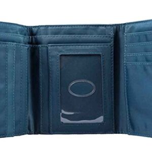 Big Skinny Women's Trixie Tri-Fold Leather Wallet, Holds Up to 30 Cards, Compact,Lightweight, Teal