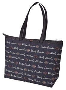 harley-davidson women’s signature b&s light-weight shopper tote bag – black