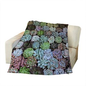 Moslion Soft Cozy Throw Blanket Pretty Verdant Cute Succulent Plants Cactaceae Fuzzy Warm Couch/Bed Blanket for Adult/Youth Polyester 30 X 40 Inches(Home/Travel/Camping Applicable)