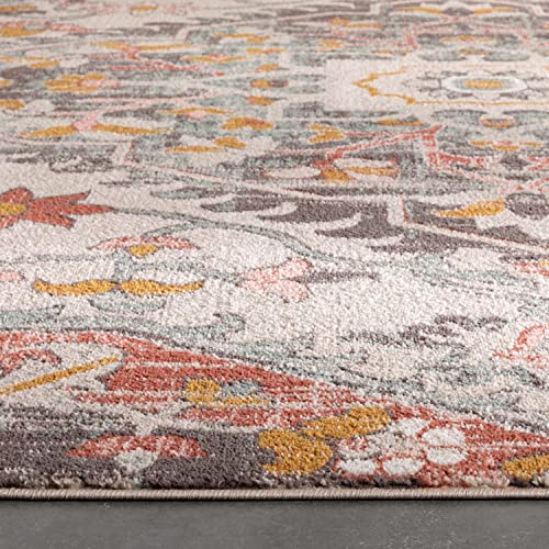 Well Woven Mystic Gwendolyn Blush Bohemian Floral 3'11" x 5'3" Distressed Area Rug