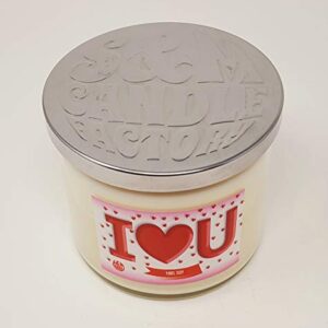 Clearance Priced ~ I Love U! - Valentine's Day Red Hot Cinnamon Scented 3 Wick Candle - Soy Wax Candle - 100% Made in USA- I Love You- S&M Candle Factory (Red Hot Cinnamon)