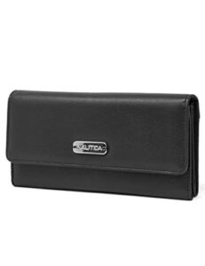 nautica money manager rfid women’s wallet clutch organizer (black (buff))