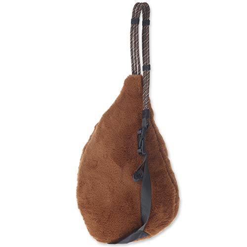 KAVU Mini Rope Fuzz Bag Sling Crossbody Backpack Travel Purse - Caramel