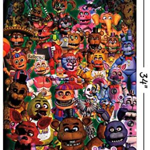 Trends International Five Nights at Freddy's - Ultimate Group Wall Poster, 22.375" x 34", Poster & Mount Bundle