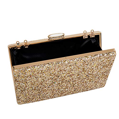 CARIEDO Women's Sparkling Clutch Purse Elegant Glitter Evening Bags Bling Evening Handbag for Dance Wedding Party Prom Bride (Gold)