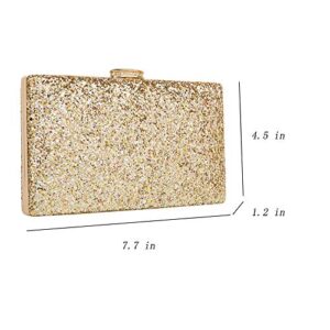 CARIEDO Women's Sparkling Clutch Purse Elegant Glitter Evening Bags Bling Evening Handbag for Dance Wedding Party Prom Bride (Gold)