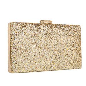 CARIEDO Women's Sparkling Clutch Purse Elegant Glitter Evening Bags Bling Evening Handbag for Dance Wedding Party Prom Bride (Gold)