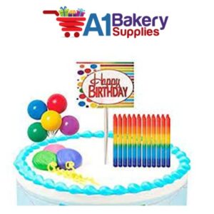 Party Candles Birthday Candles Cake Topper Candles (Rainbow)