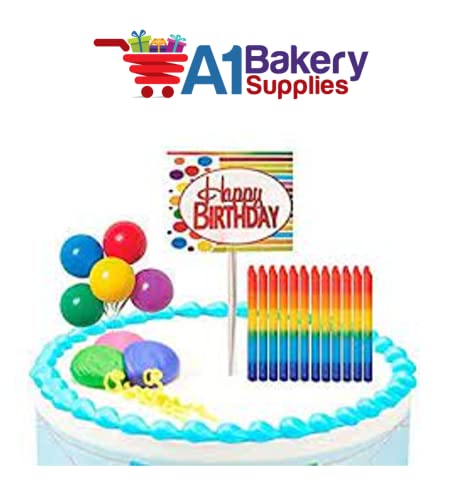 Party Candles Birthday Candles Cake Topper Candles (Rainbow)