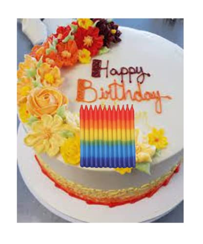 Party Candles Birthday Candles Cake Topper Candles (Rainbow)