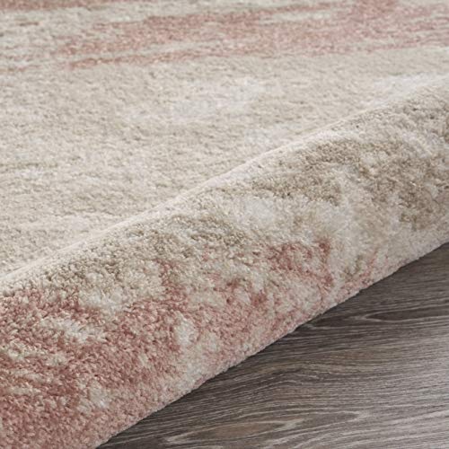 LR Home Abstract Brushstroke Area Rug, 5'2" x 7'2", Ivory/Blush