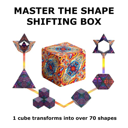 SHASHIBO Shape Shifting Box - Award-Winning, Patented Fidget Cube w/ 36 Rare Earth Magnets - Transforms Into Over 70 Shapes, Download Fun in Motion Toys Mobile App (Original Series - Spaced Out)