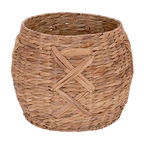 Household Essentials ML-4112 Hyacinth Round Floor Basket, X-Design, Brown