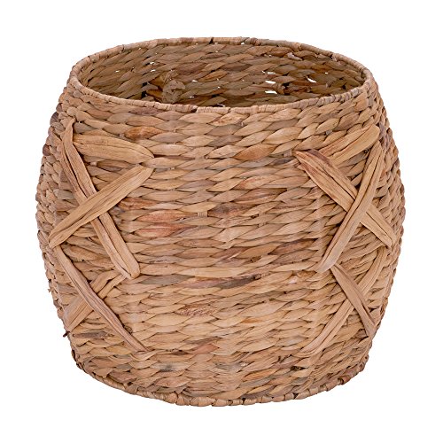 Household Essentials ML-4112 Hyacinth Round Floor Basket, X-Design, Brown