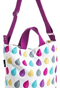 Pursetti Canvas Tote Bag for Women - Large Shoulder Bag as Work Tote, Book Bag or Travel Carryon (Candy Drops)