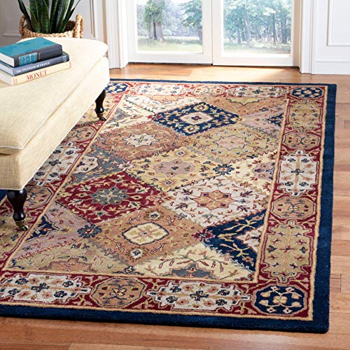 SAFAVIEH Heritage Collection 3'6" Round Multi / Red HG512B Handmade Traditional Oriental Premium Wool Area Rug